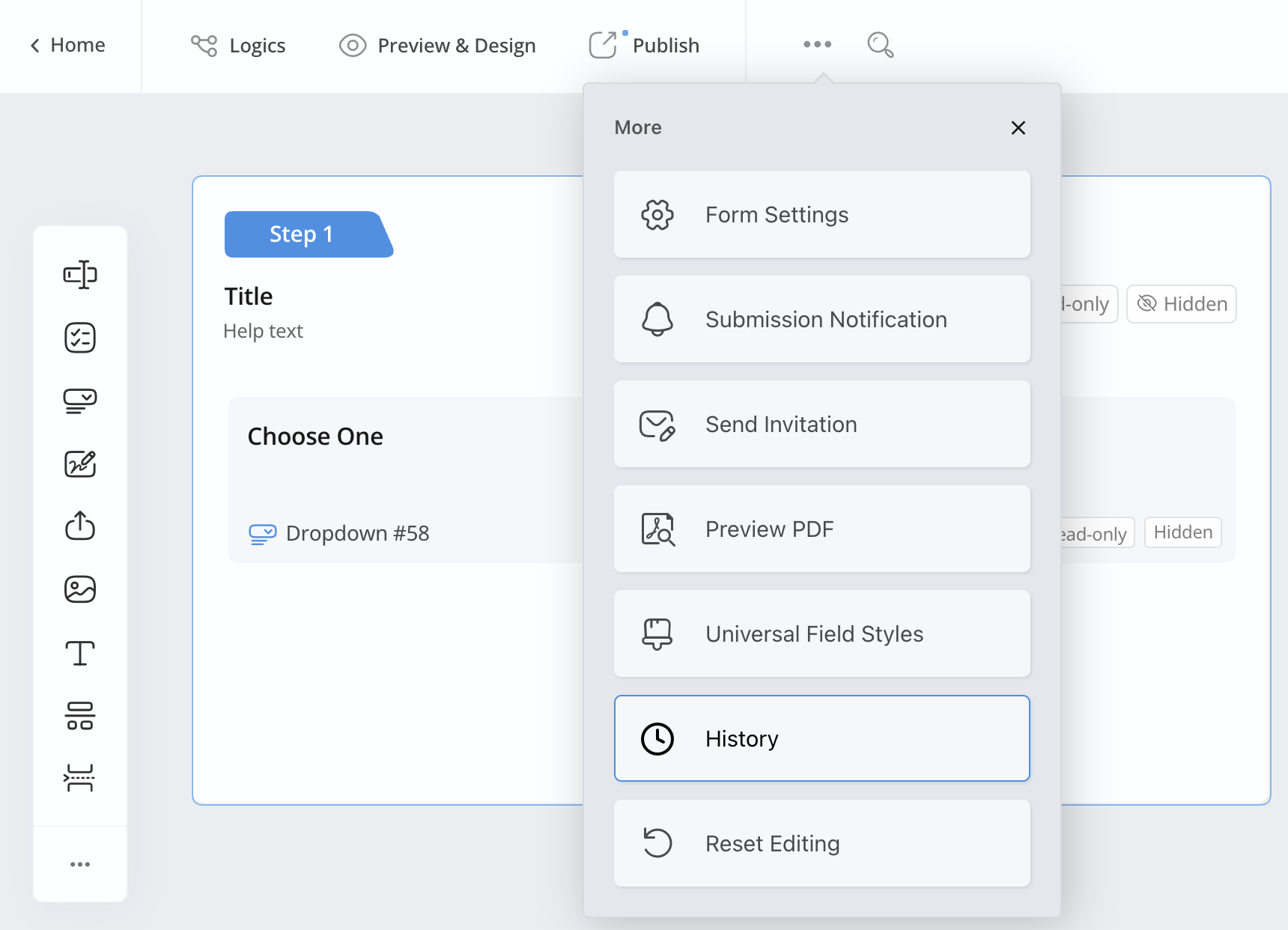 Restore to history version